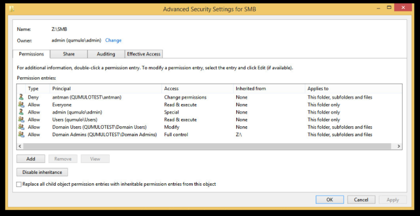 Qumulo Core File Permissions Overview
