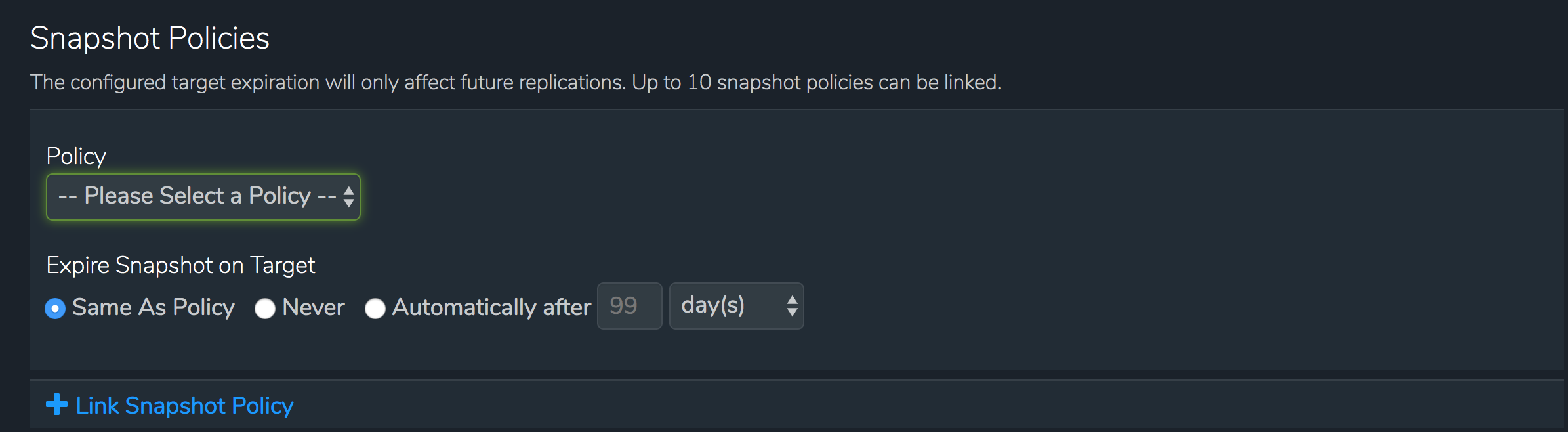Replication: Snapshot Policy Replication