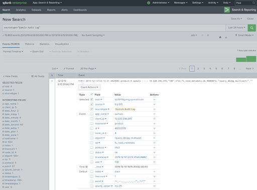 Using Splunk with Qumulo Core Audit Logging
