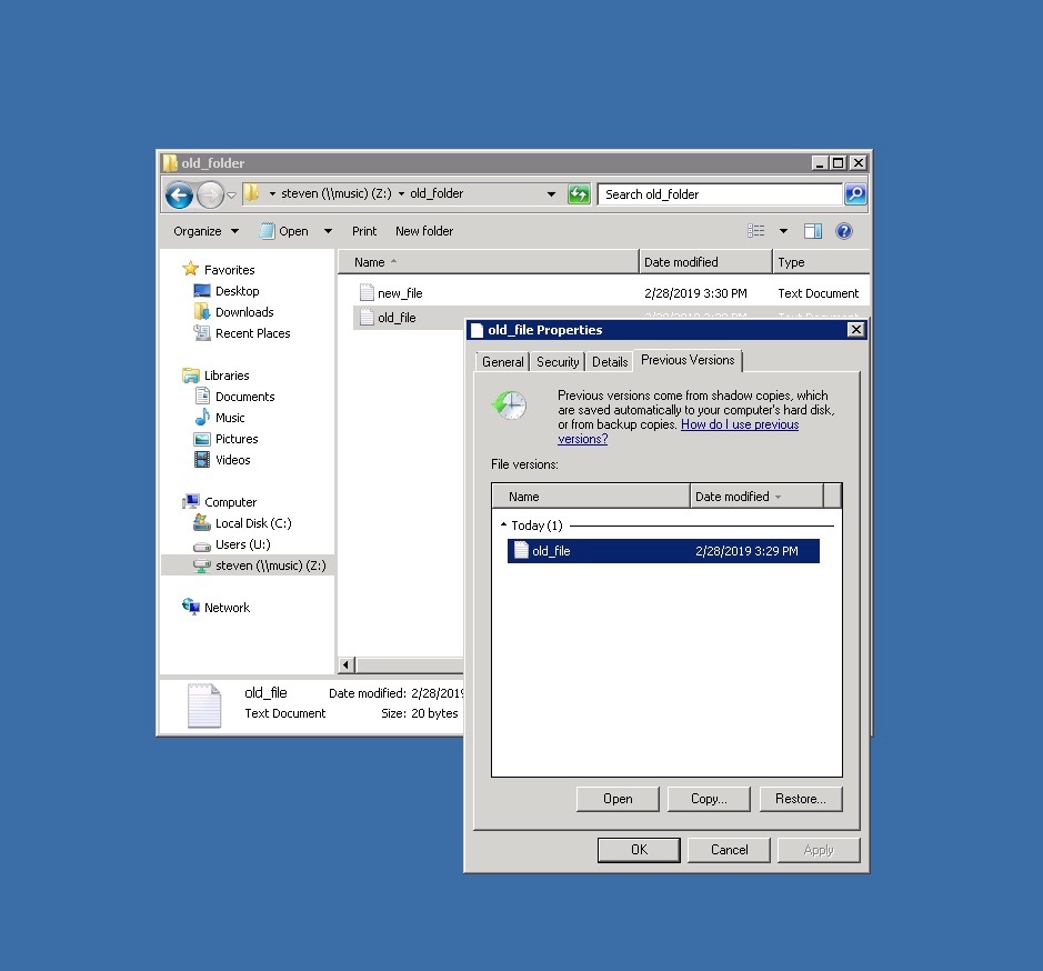 Using Previous Versions in Windows with Qumulo Core