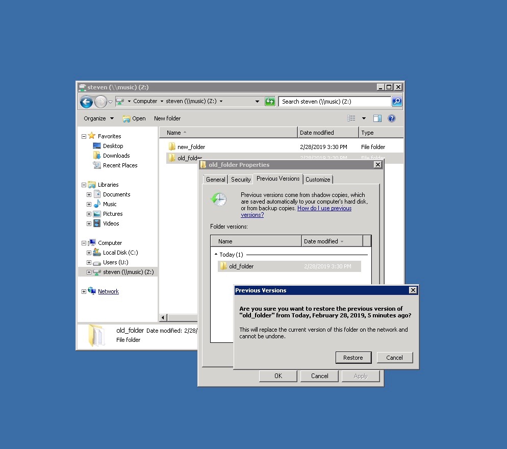 Using Previous Versions in Windows with Qumulo Core